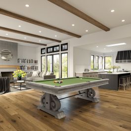 The Barnstable Pool Table 7ft and 8ft with Dining Top; Silver Mist